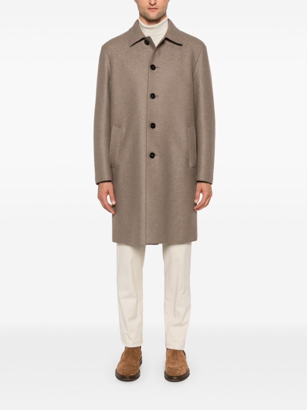Beige single breasted midi coat Harris wharf london - men Beige single breasted midi coat Harris wharf london - men